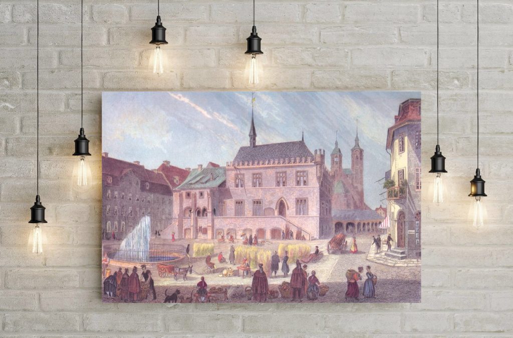 Göttingen Rathaus und Johanniskirche - Historienbilder